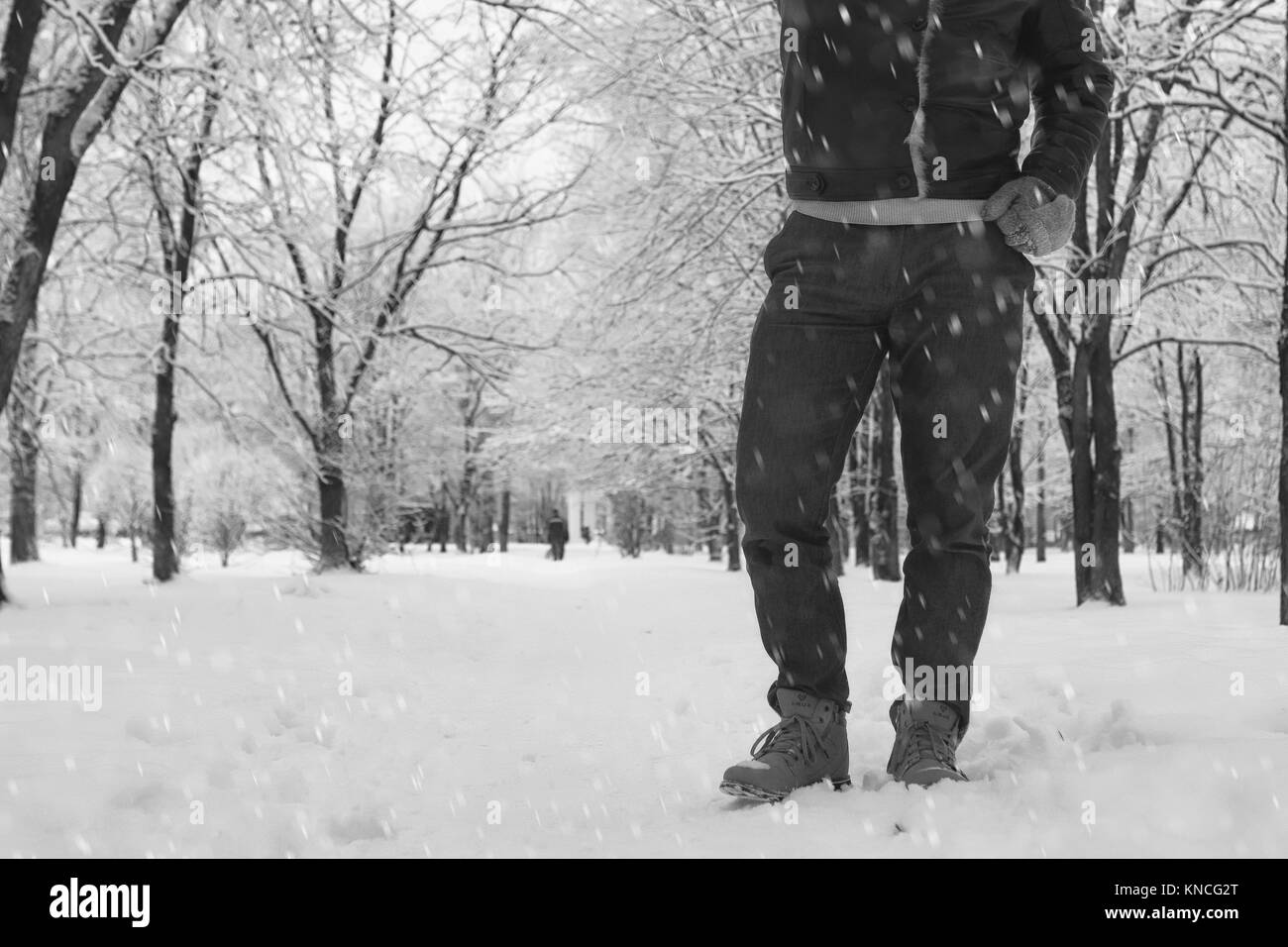 A man in winter clothes on the street Stock Photo - Alamy