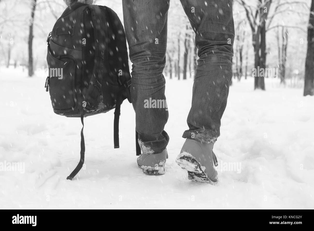 A man in winter clothes on the street Stock Photo - Alamy