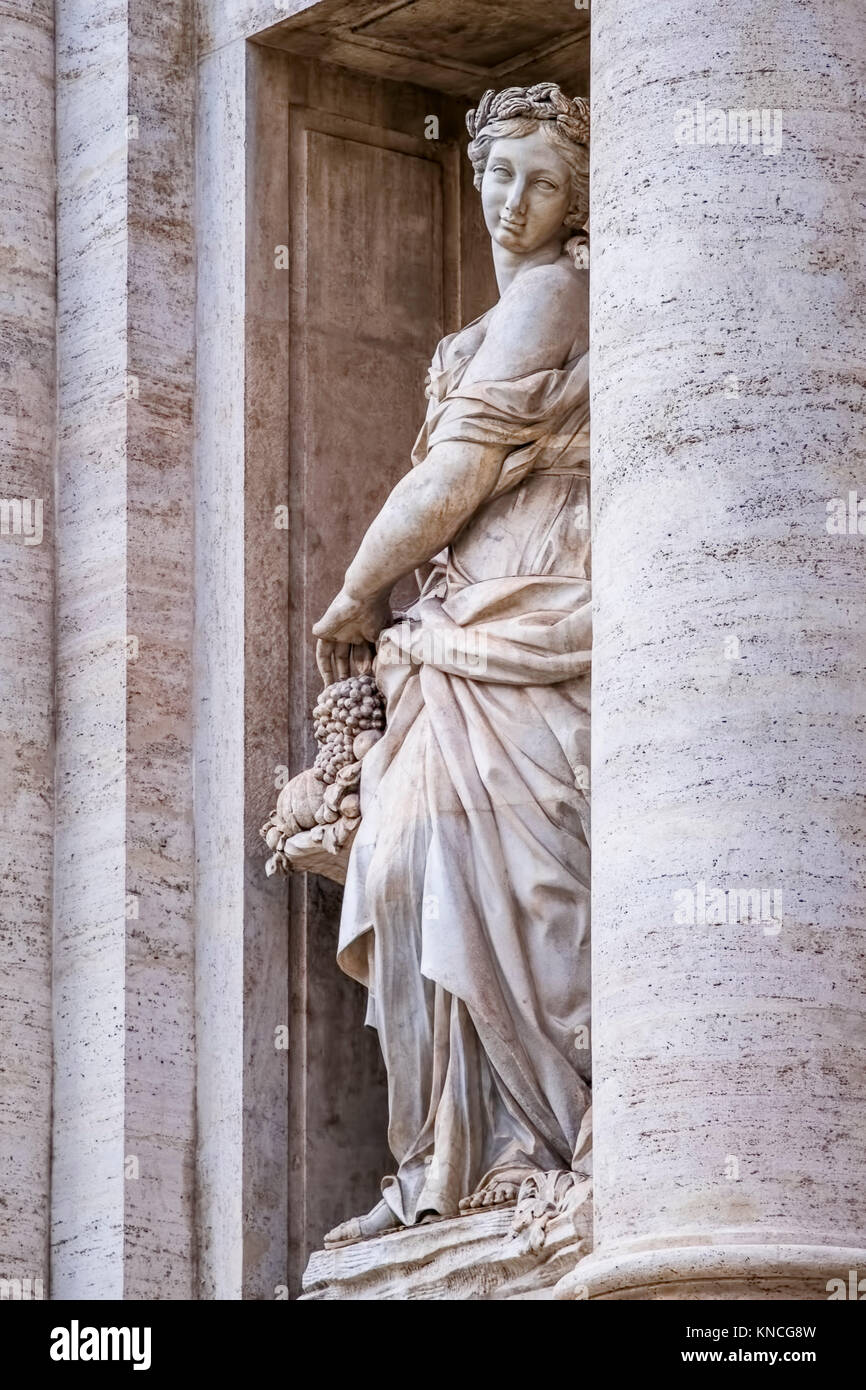 statue of abundance in the Trevi Fountain. Rome Stock Photo - Alamy