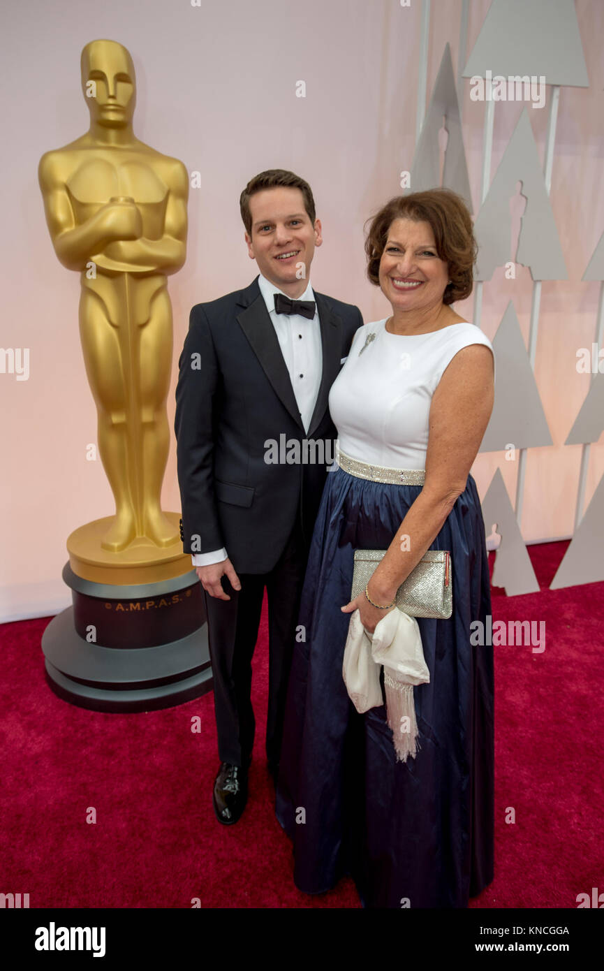 HOLLYWOOD, CA - FEBRUARY 22: Graham Moore, Susan Sher arrives at the ...