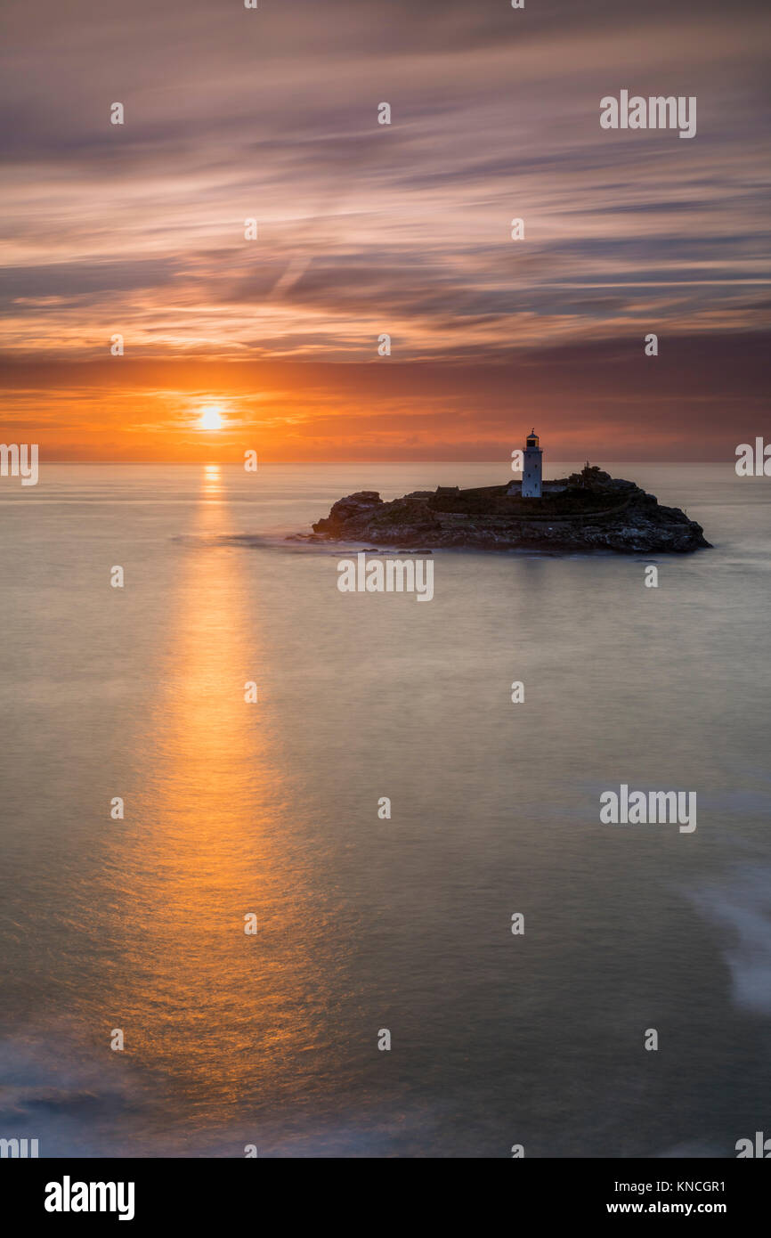 Godrevy; Summer Sunset; Cornwall; UK Stock Photo - Alamy