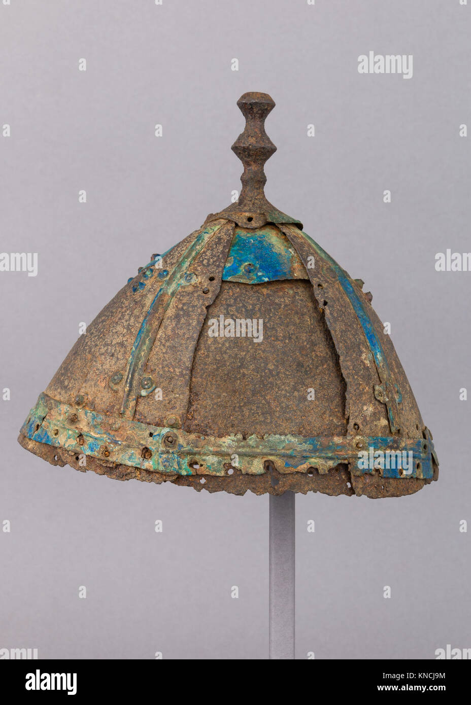 This eight-plate helmet, originating from a historical era, showcases ...
