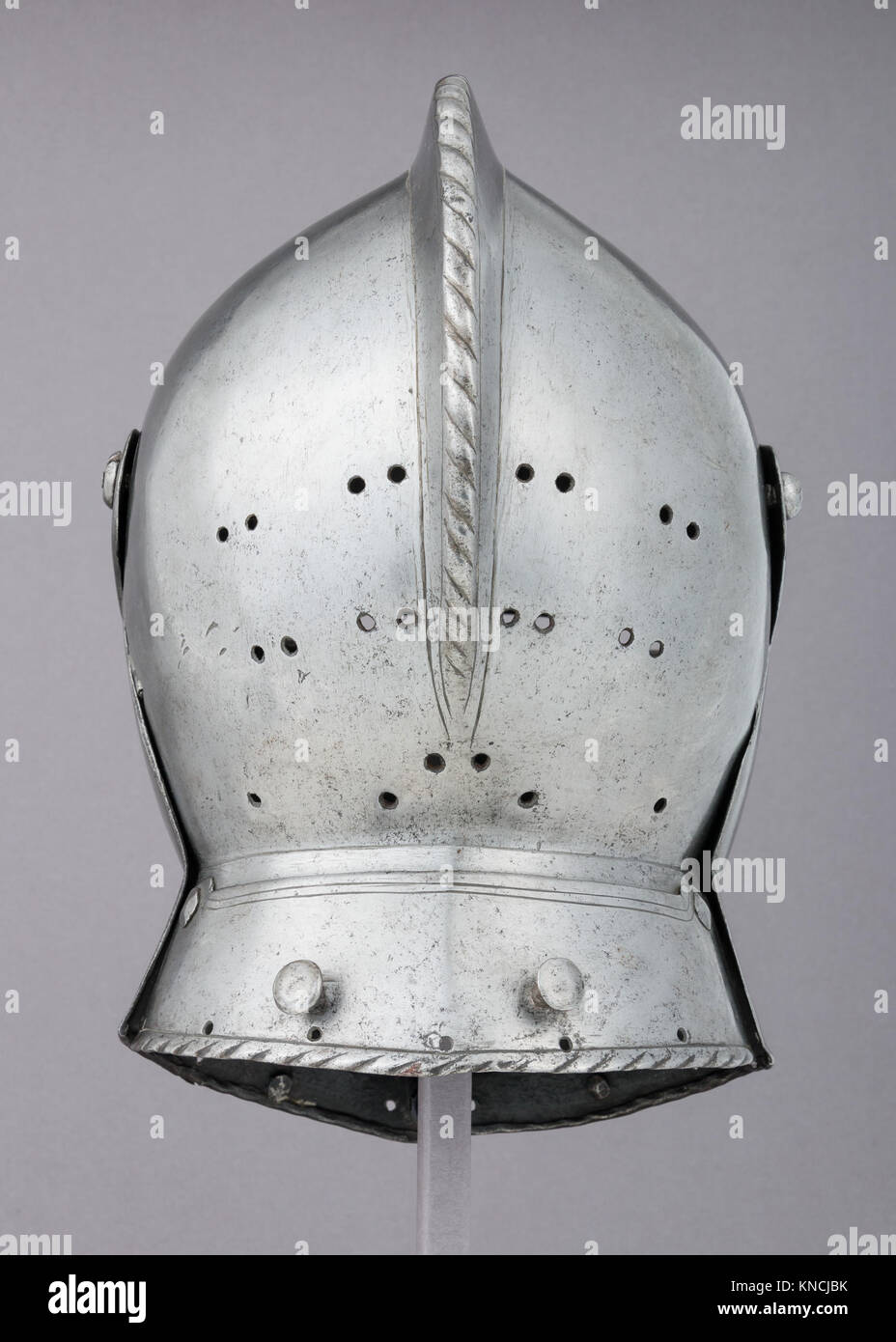 This armet, a type of helmet worn during medieval times, features ...