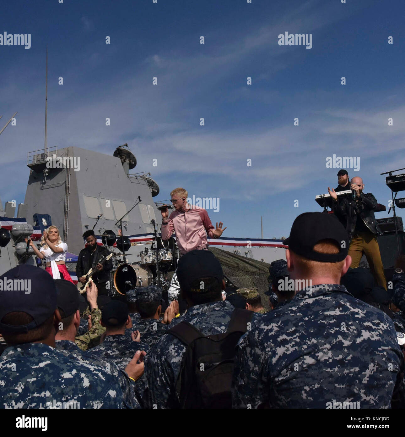 SAN DIEGO (DEC. 5, 2017) Music artists, Machine Gun Kelly, Bebe Rexha ...