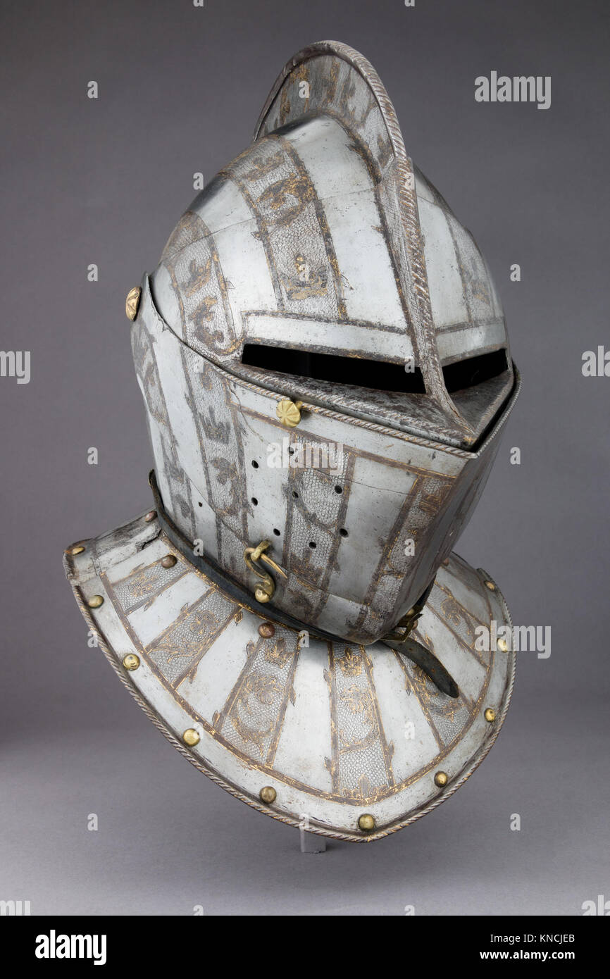 This armet, a type of full-head armor, is designed to provide ...