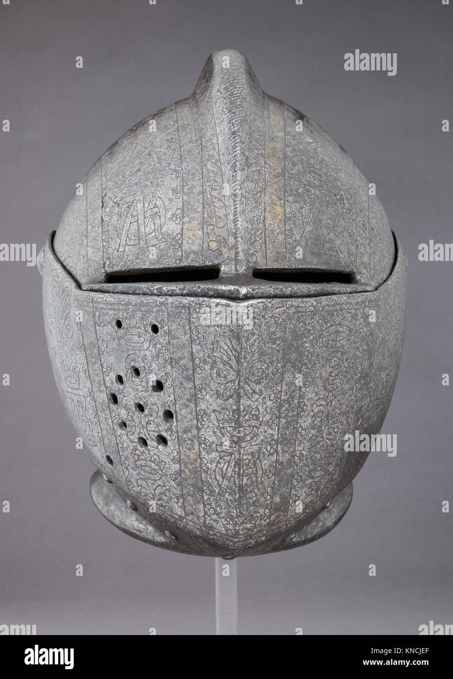 This close-helmet, designed for foot tournaments, is a prime example of ...