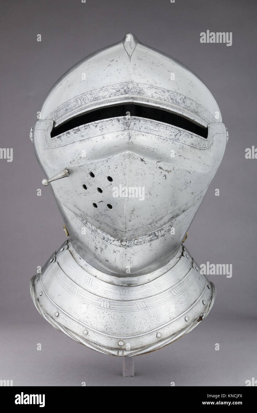 This armet, a type of medieval helmet, was used for protection during ...