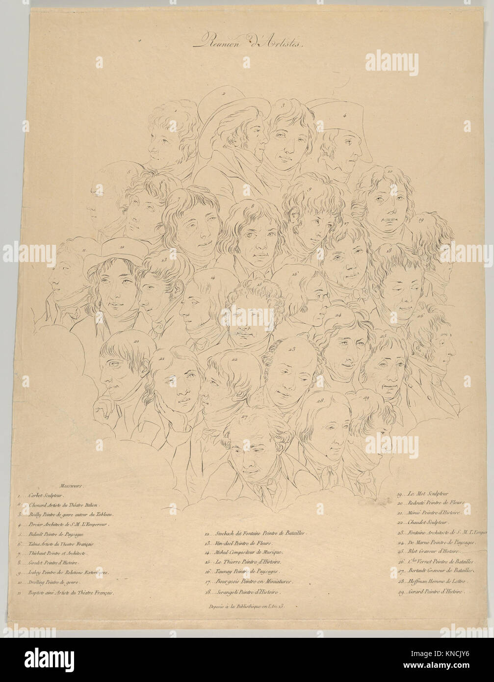 This artwork portrays a gathering of artists, capturing the ...