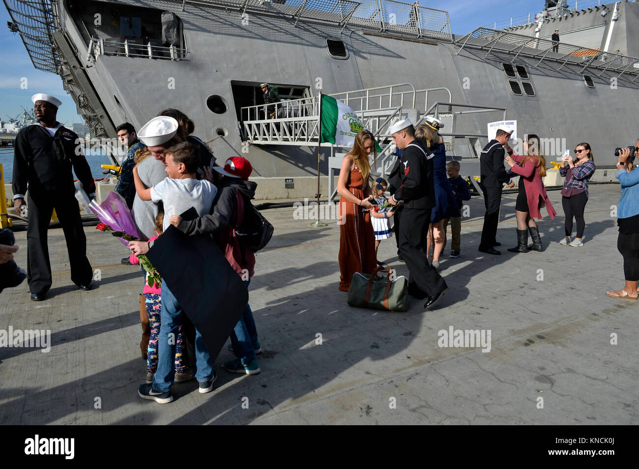 Littoral Combat Ship Crew 203 Sailors from USS Coronado (LCS 4) embrace ...