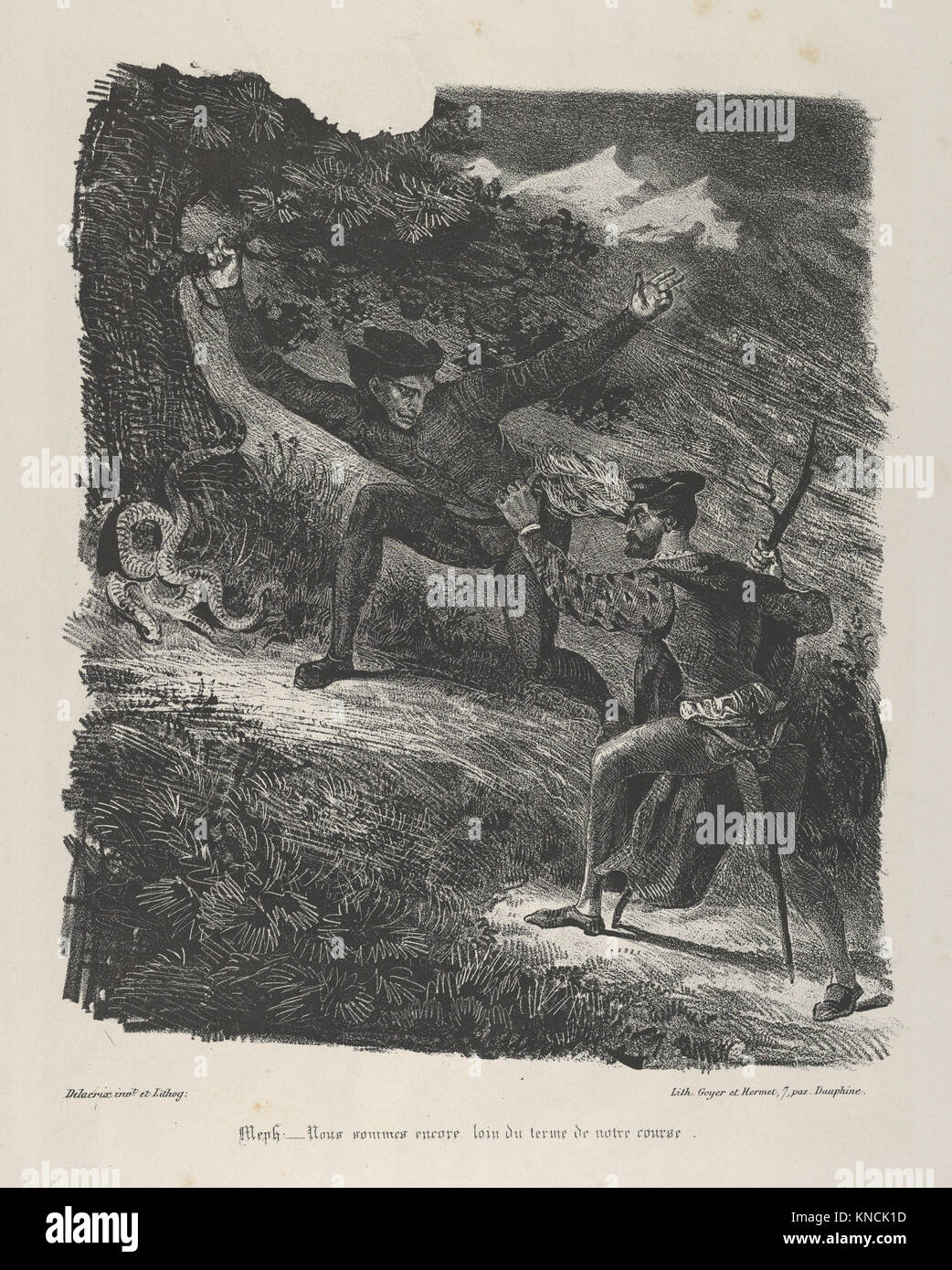This artwork depicts a scene from Goetheâ€™s Faust, featuring Faust and ...