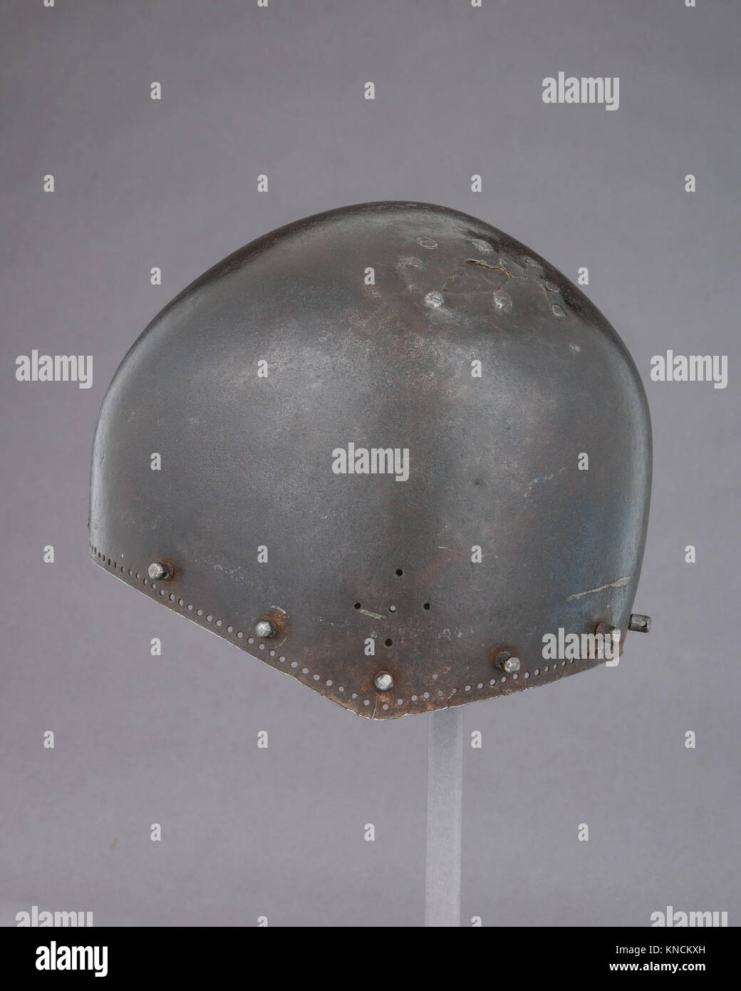 This bascinet is a medieval helmet typically worn by knights. It ...