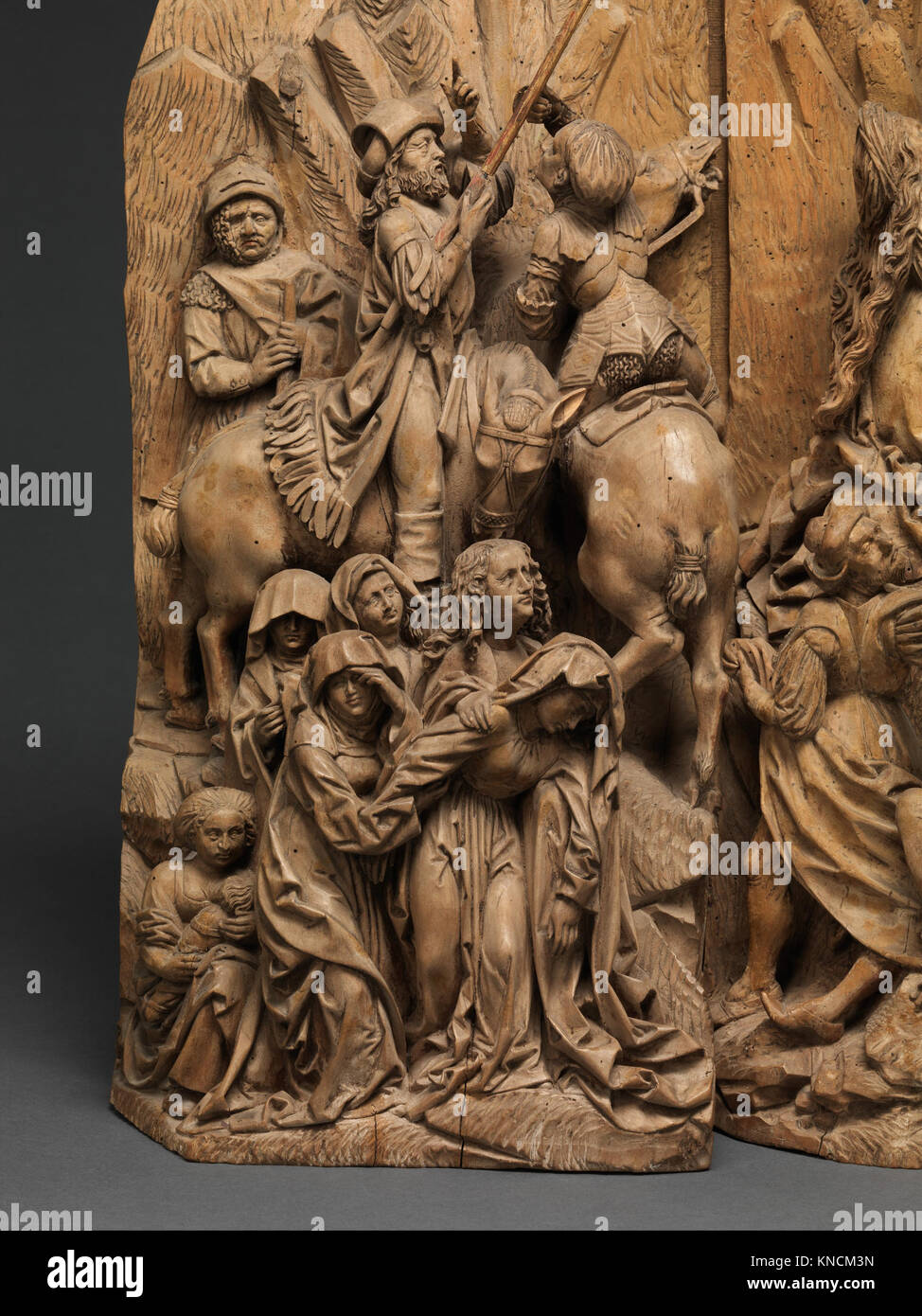 This depiction of the Crucifixion Group, cataloged under MET DP366895 471901, portrays a ...