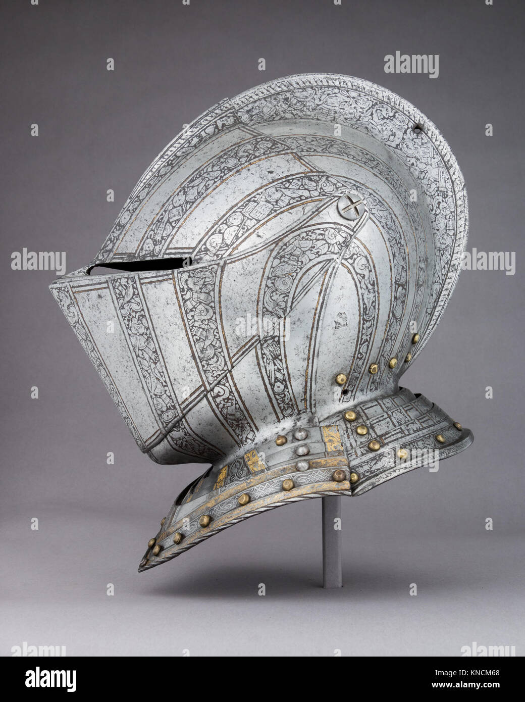 This close-helmet, used in medieval tournaments and battlefields, is ...