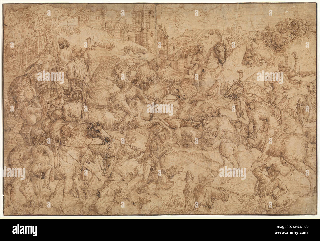 This depiction of a bear hunt captures the action and environment of ...