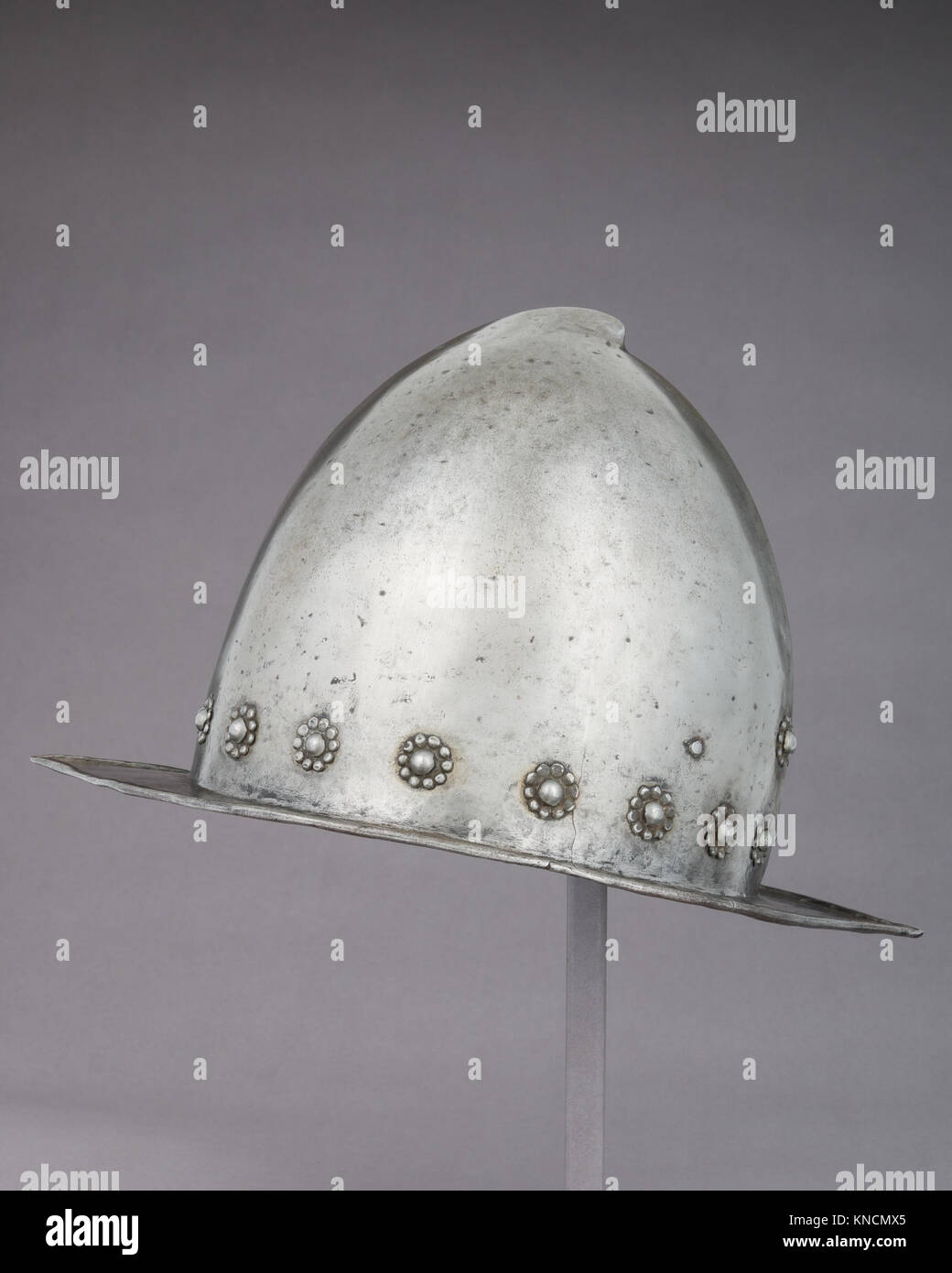 This Italian cabasset helmet from the 16th century demonstrates ...