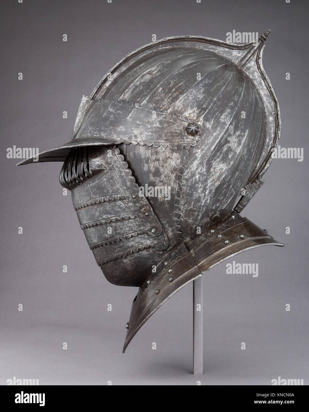 A closed burgonet, a type of helmet worn during the 16th century. This ...