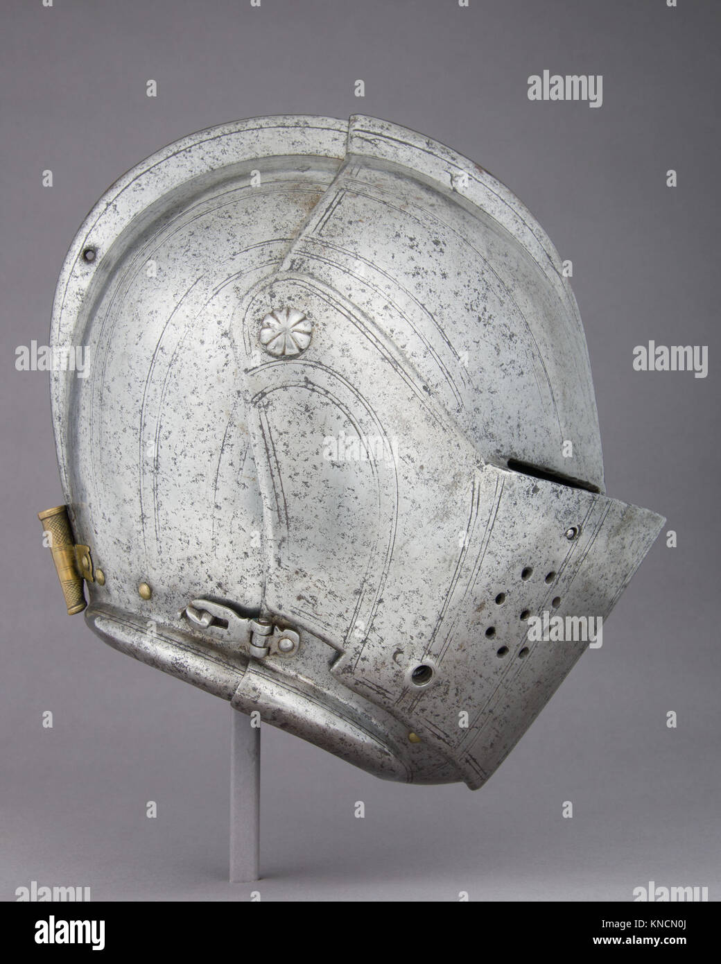 This armet, a piece of medieval armor, reflects the military technology ...