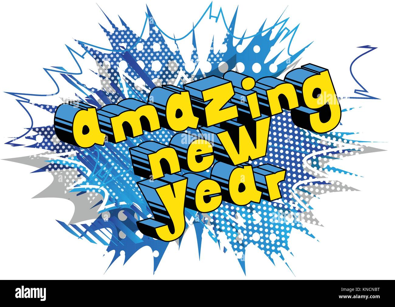 Amazing New Year - Comic book style word on abstract background Stock ...