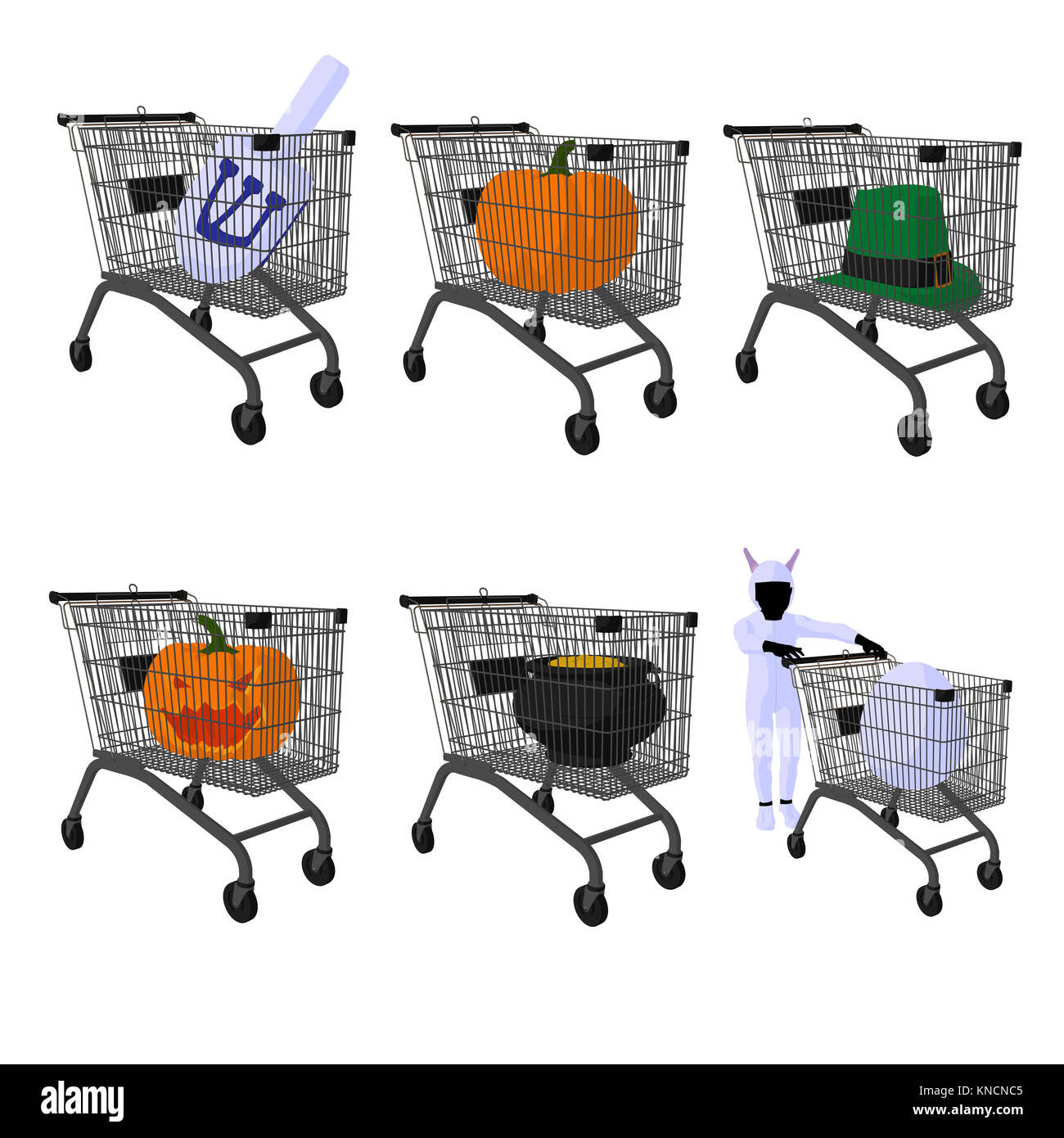 shopping carts on a white background Stock Photo - Alamy