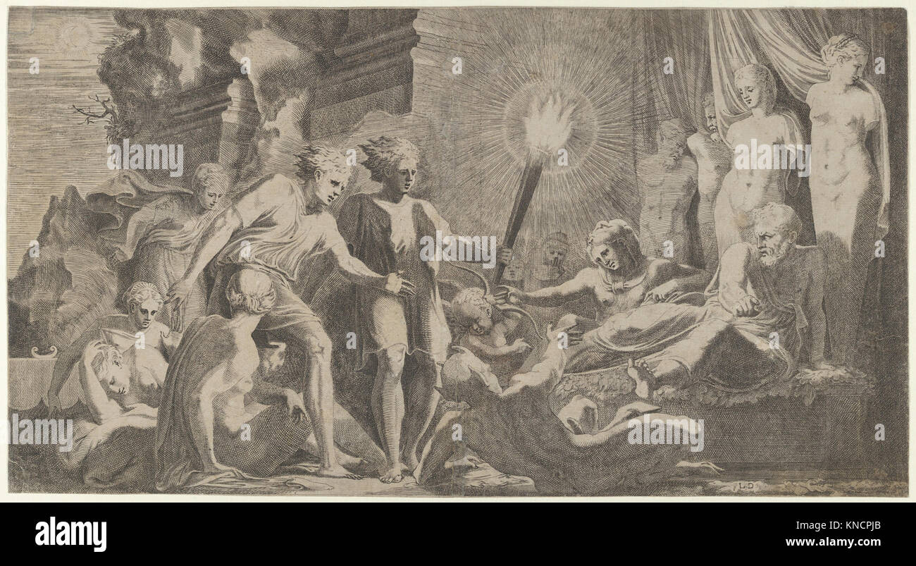 The artwork 'Hercules in Bed with Omphale' depicts the mythological ...