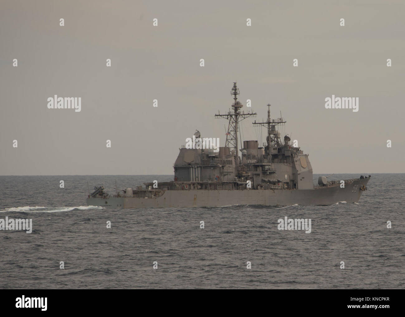 The Guided Missile Cruiser Uss Philippine Sea Cg 56 Steams In The