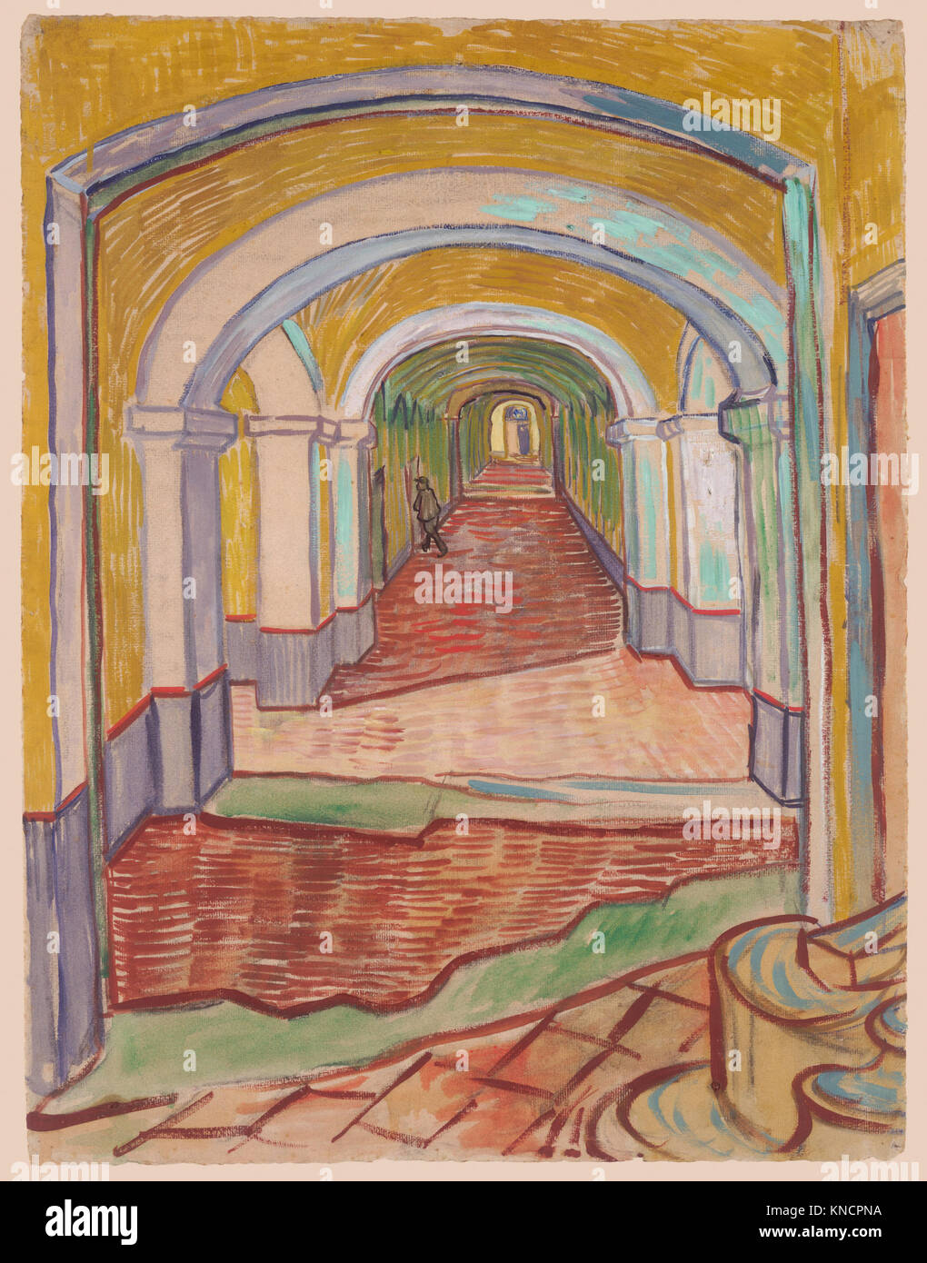 This drawing by Vincent van Gogh shows an asylum corridor, reflecting ...