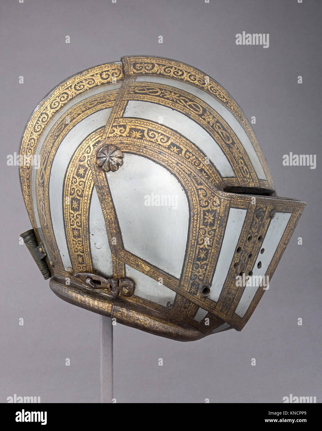 This close helmet was designed for foot combat, providing protection in ...