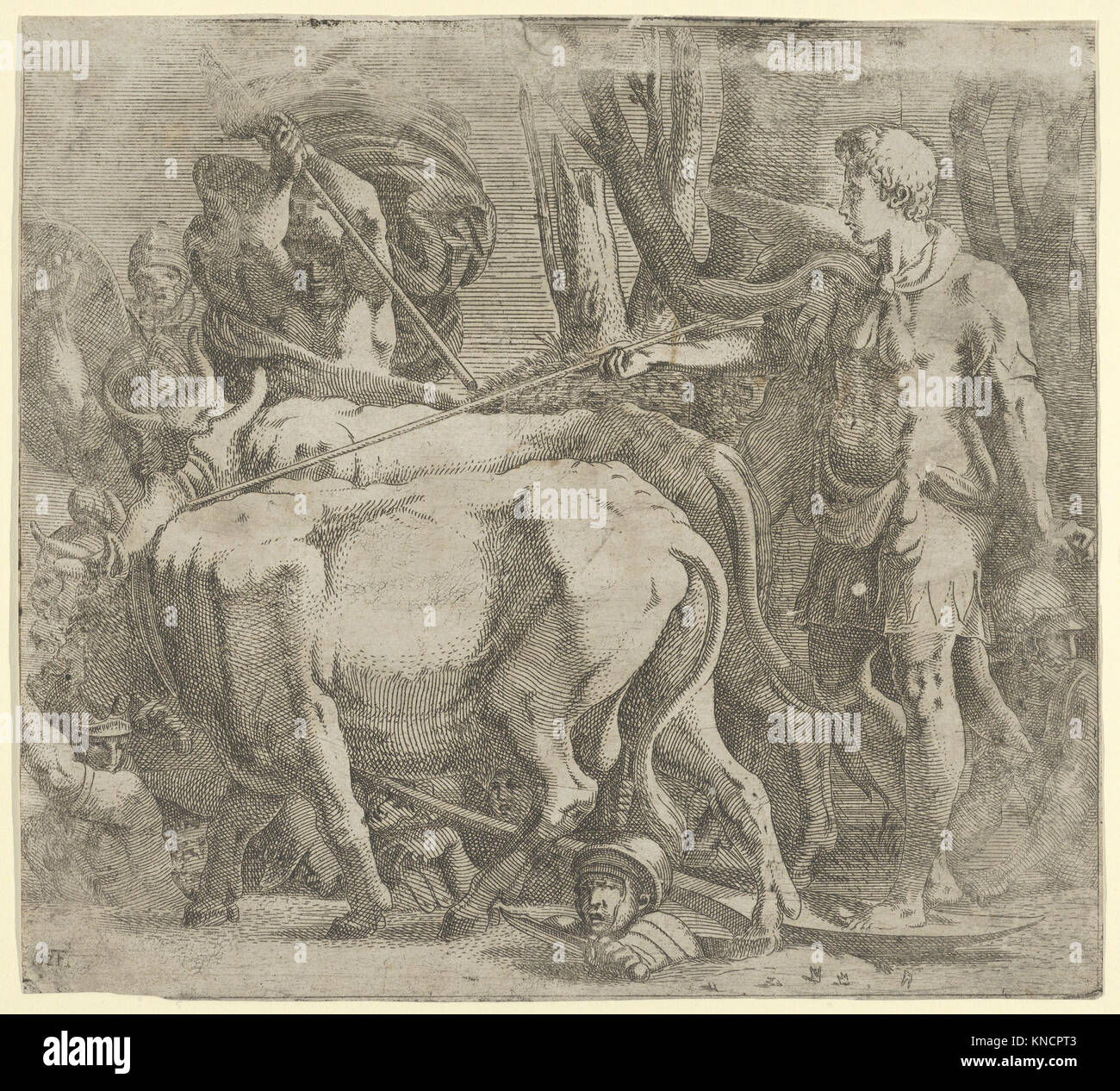 This artwork illustrates the myth of Cadmus, a character from Greek ...