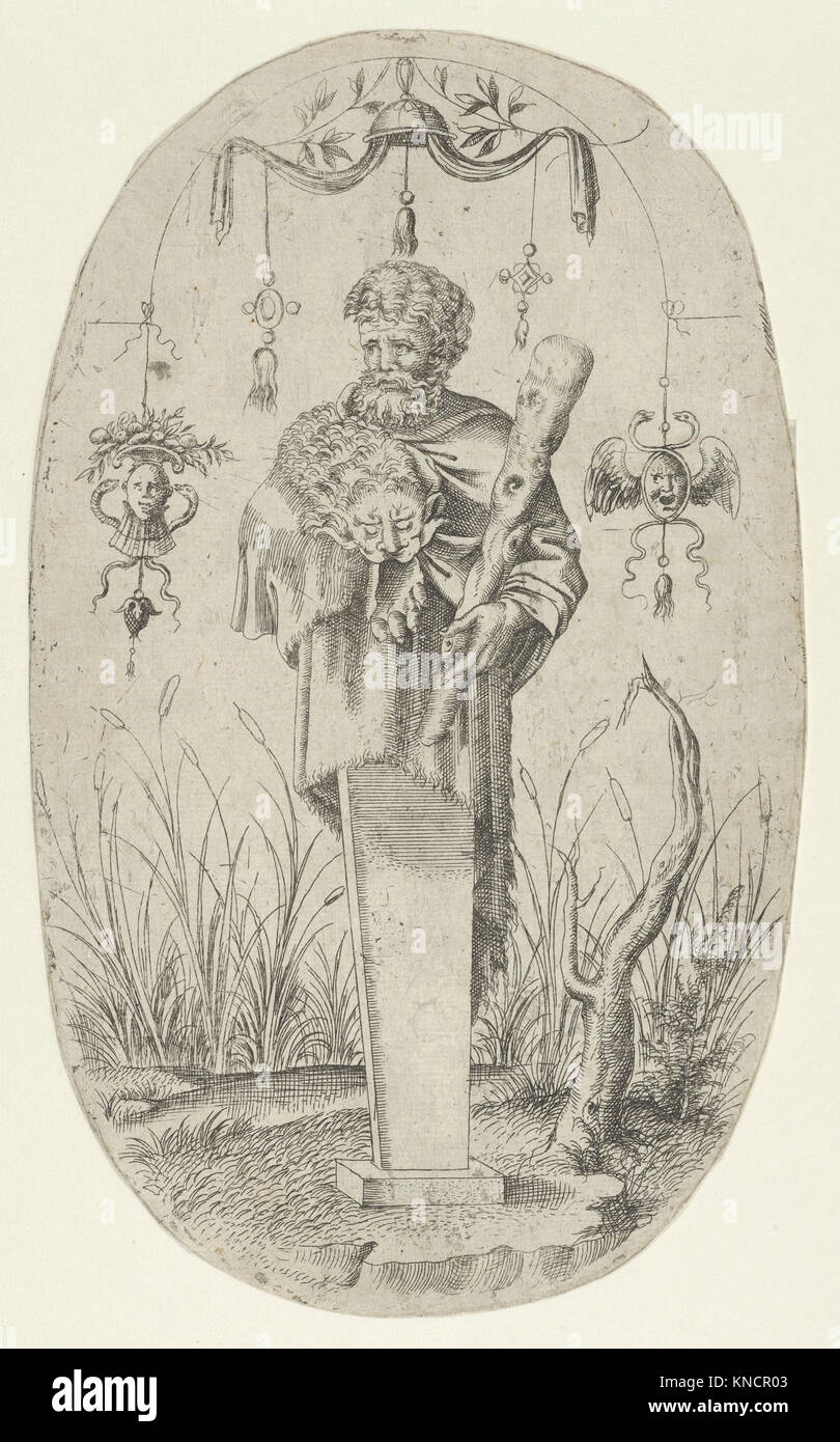 This depiction of Hercules with his club highlights the hero's strength ...