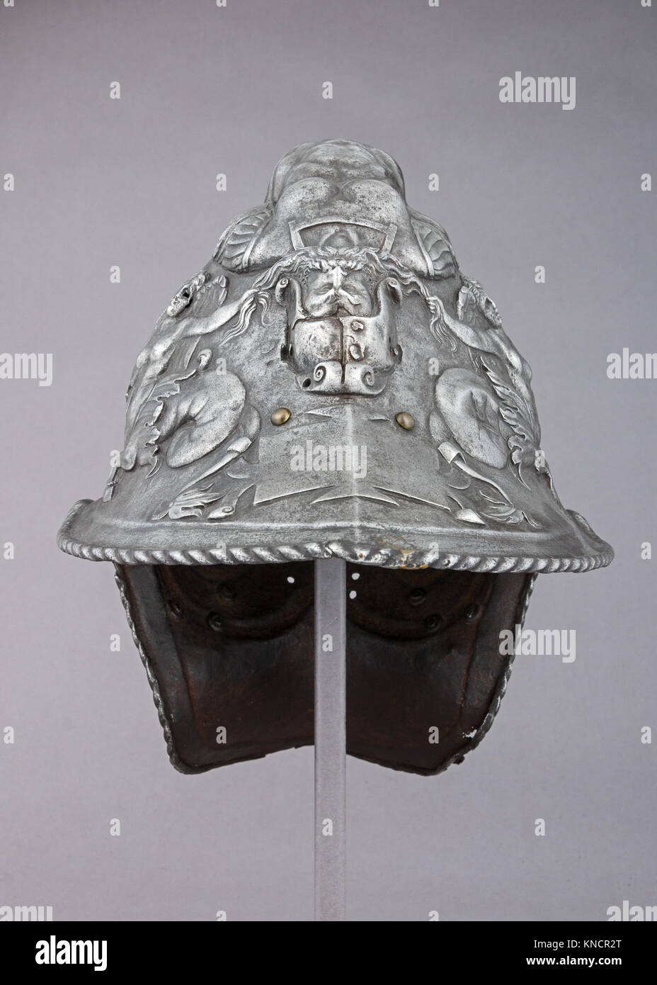 A burgonet helmet, crafted after designs by Filippo Negroli, an Italian ...