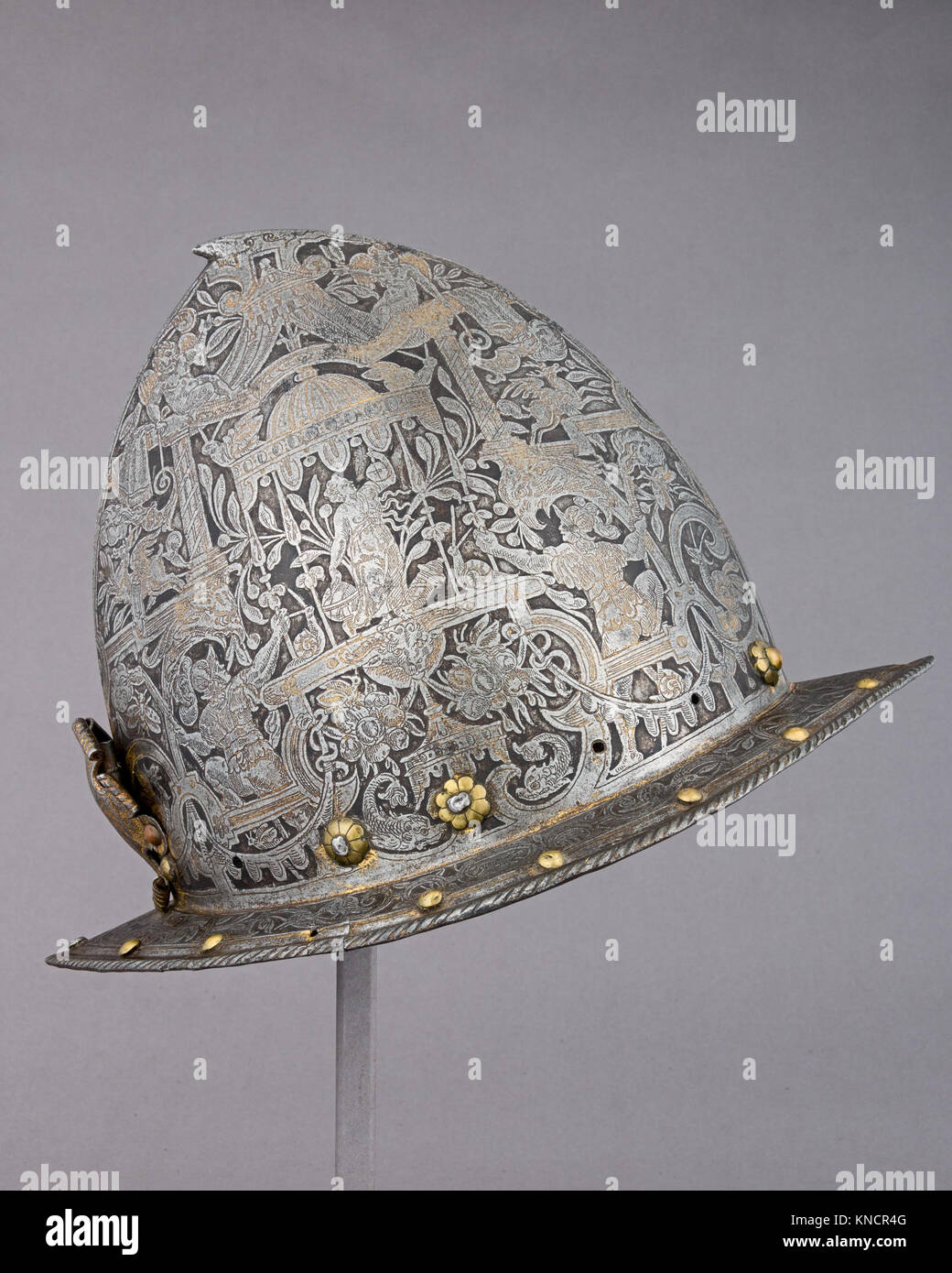 This cabasset helmet is a rounded medieval armor piece from the 14th ...