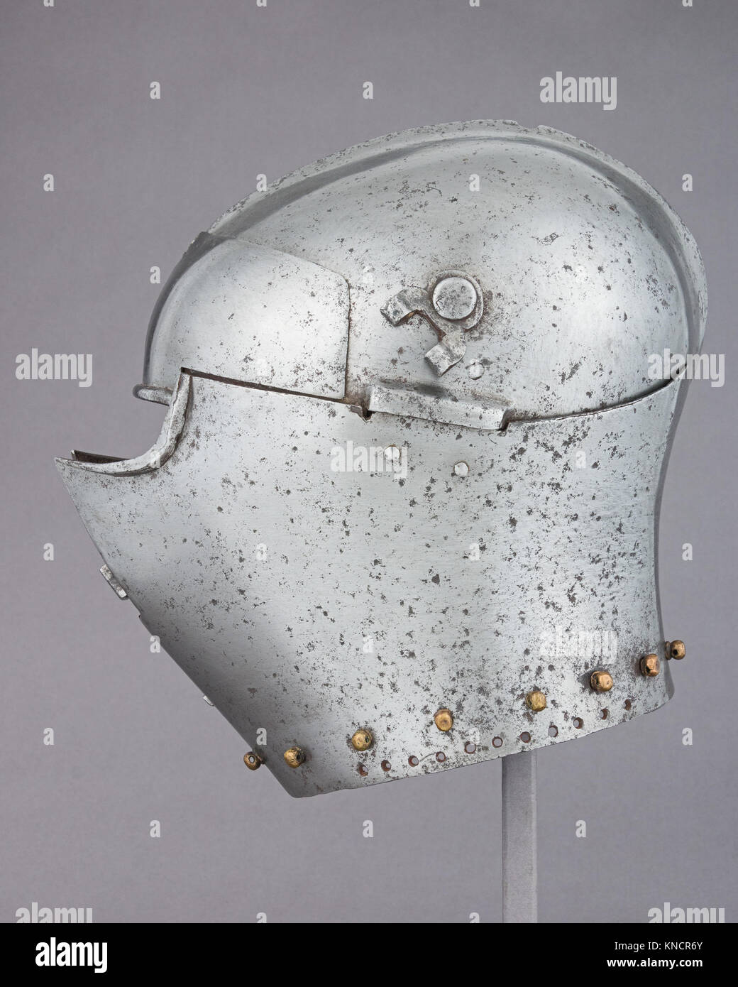 This armet, a type of medieval helmet, was designed for full protection ...