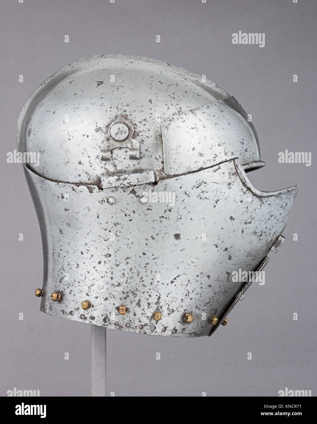 This armet, a type of helmet used in medieval armor, was designed for ...