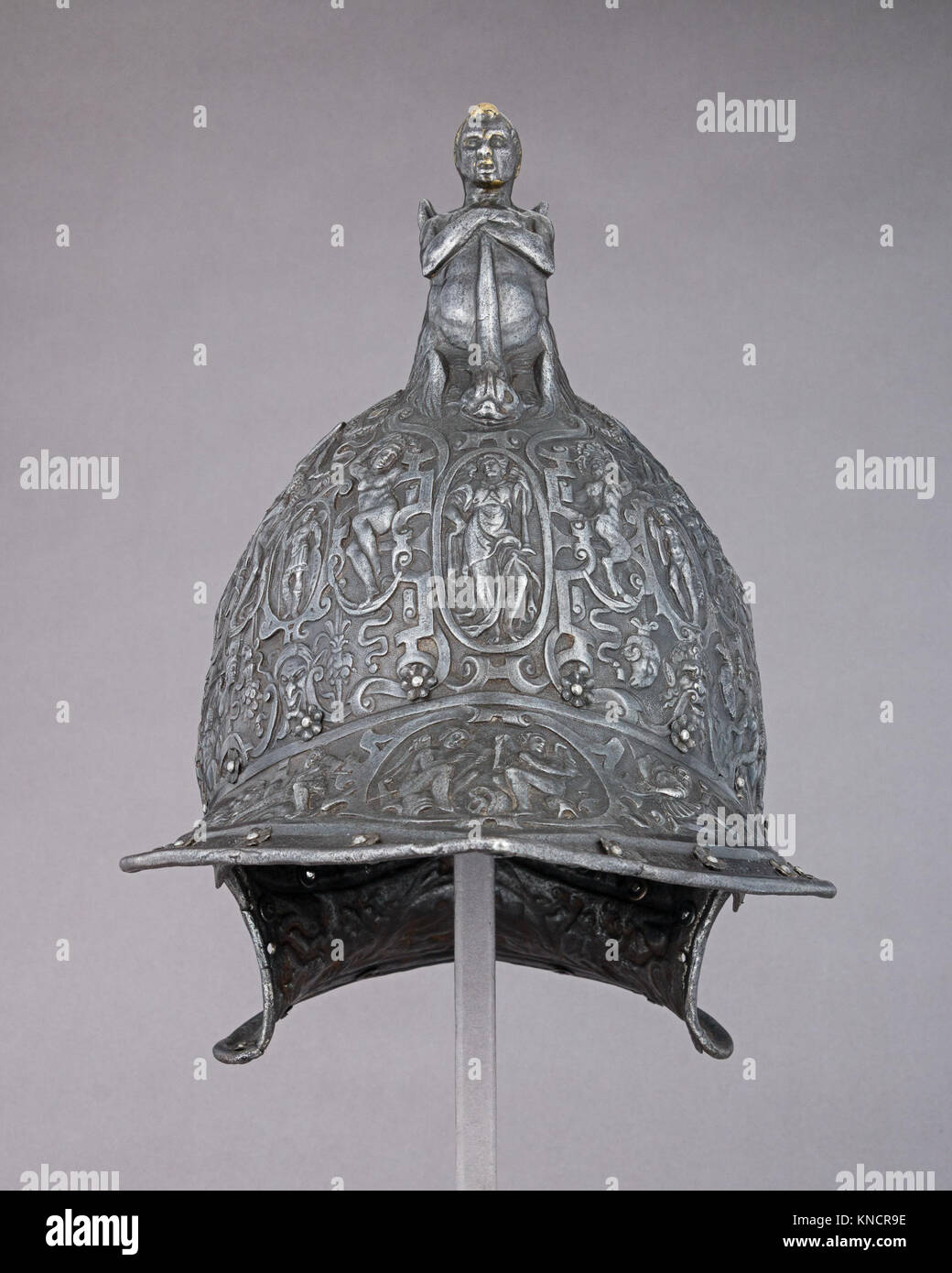This burgonet, a type of helmet from the 16th century, was designed for ...