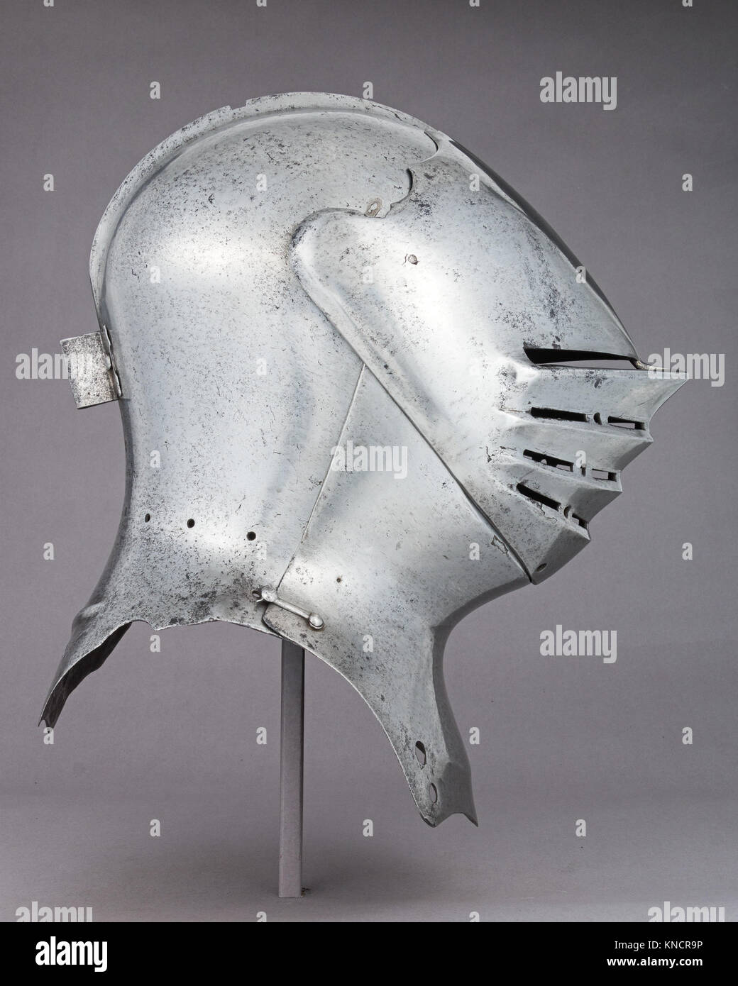 This helmet, designed for foot combat, is a remarkable example of ...
