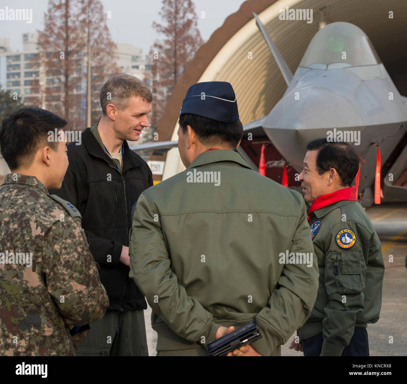 Mayor of Gwangju, Jang Hyun Yoon, U.S. Air Force members and Republic ...
