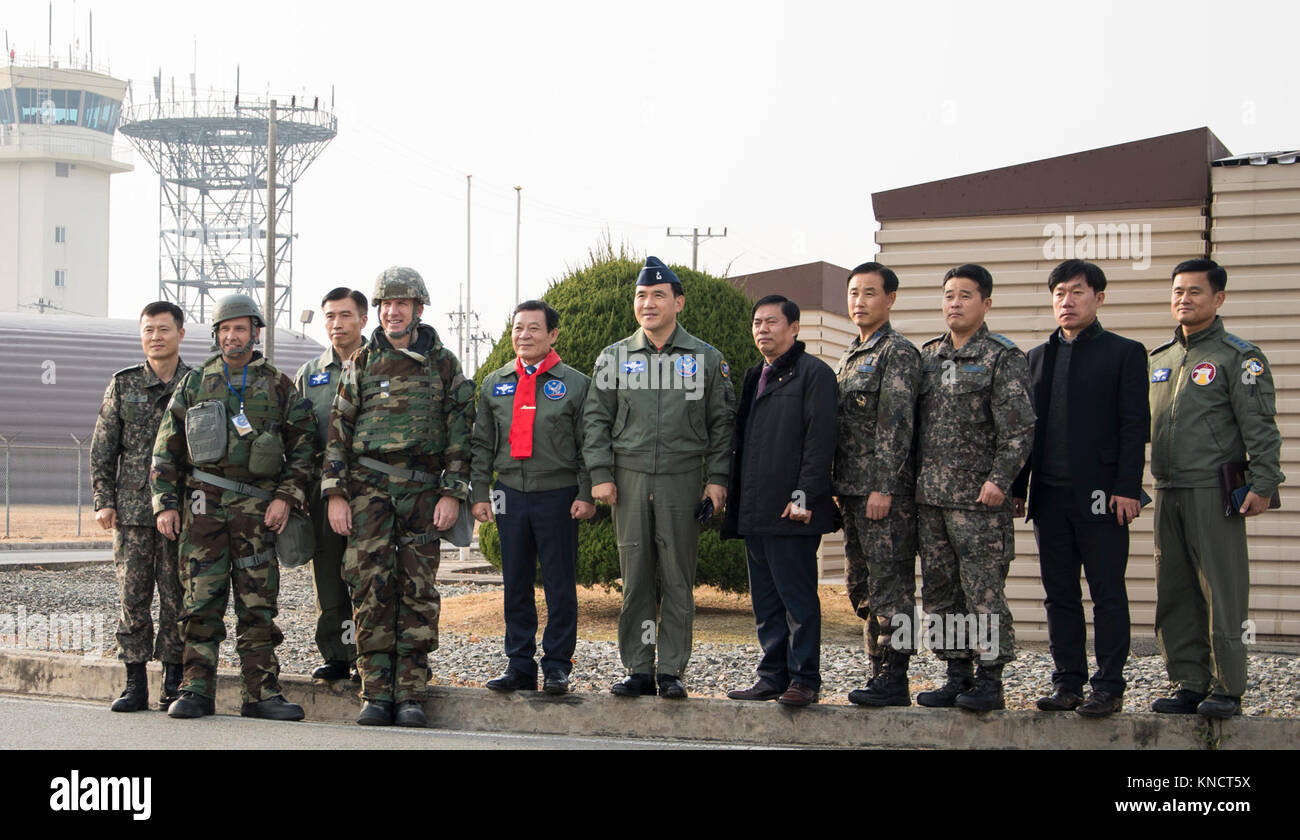 Mayor of Gwangju, Jang Hyun Yoon, U.S. Air Force members and Republic ...