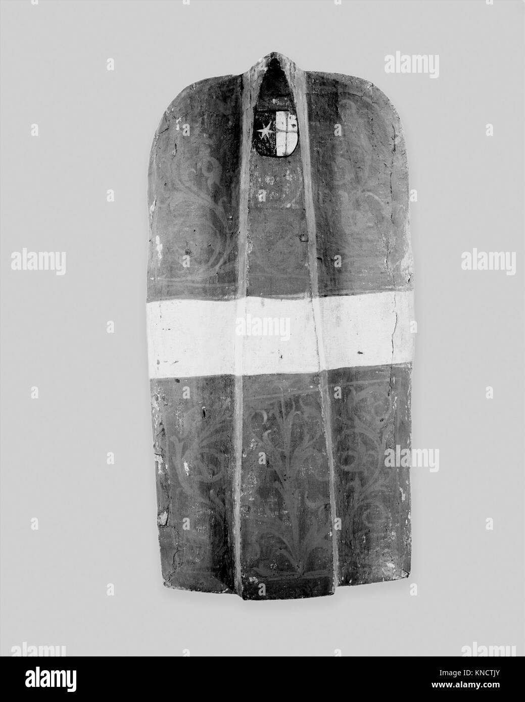 This pavise, a large archer's shield, was used in medieval warfare. Its ...