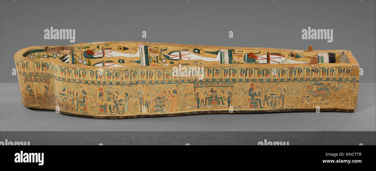 This box, part of an anthropoid coffin, represents a key funerary ...
