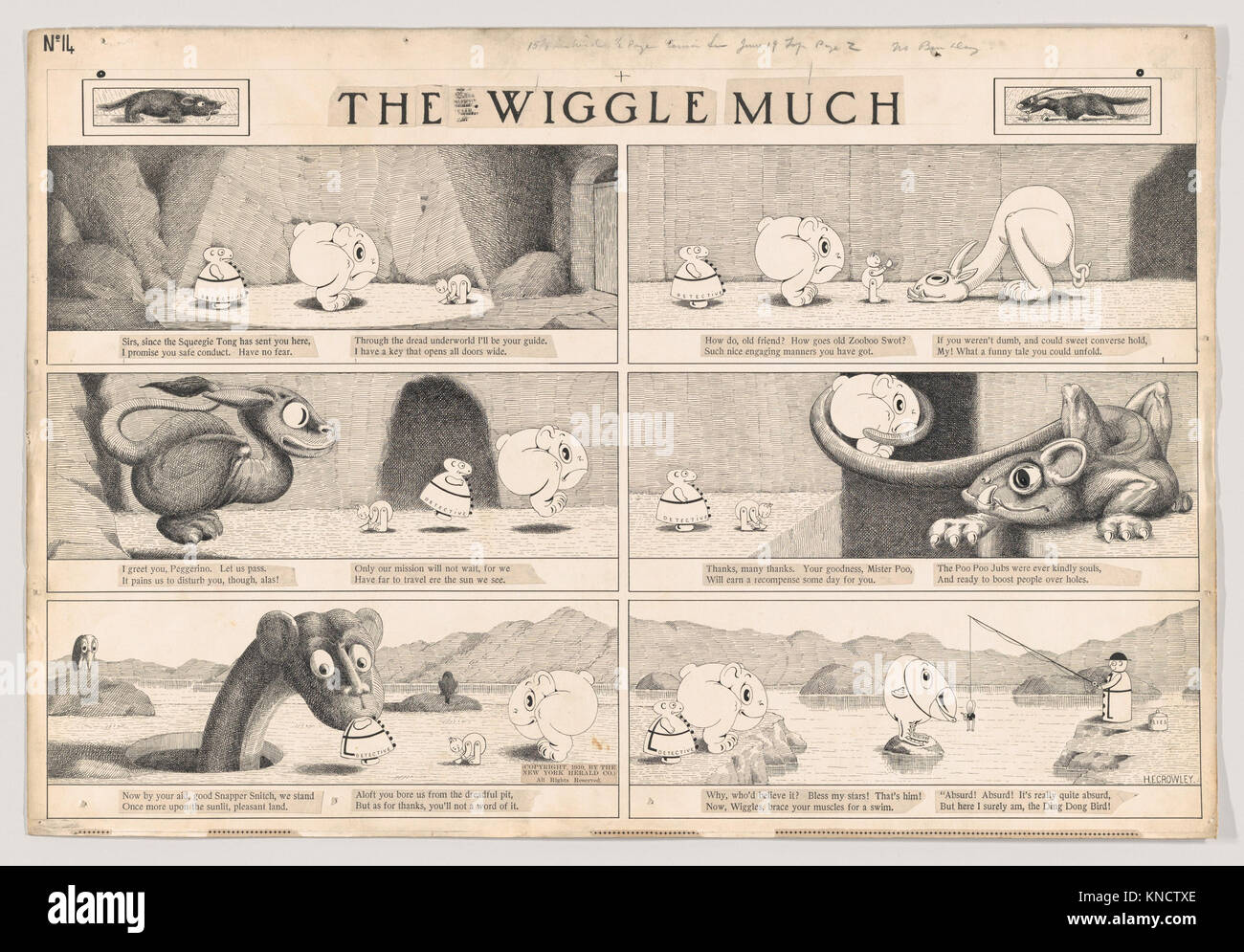 This dummy for 'The Wiggle Much' comic strip, number 14, provides a ...