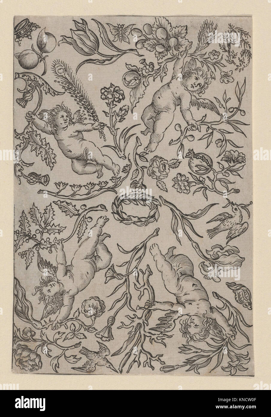A design for a gilt leather panel, showcasing the ornate and luxurious ...