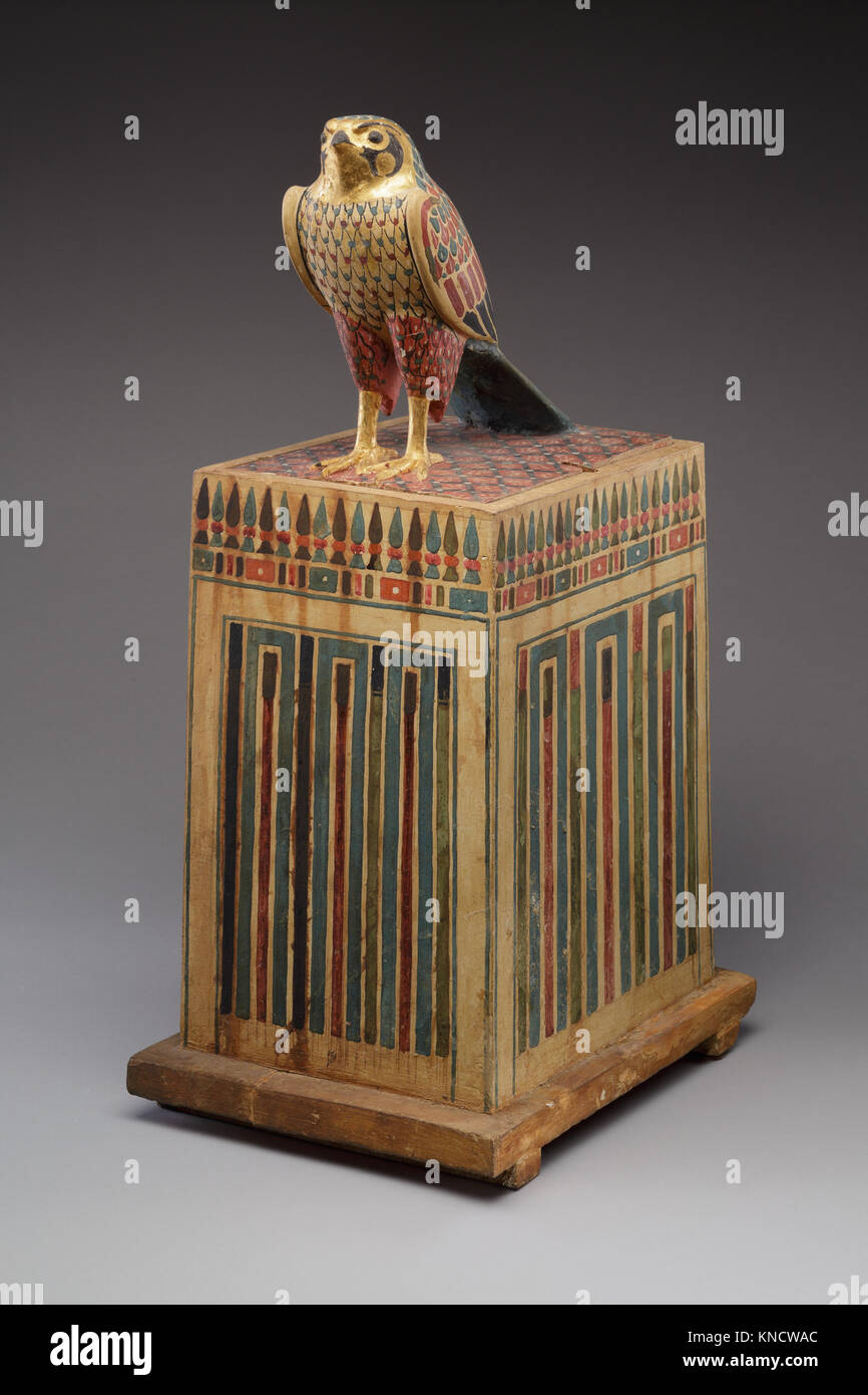 This falcon-shaped box contains wrapped contents, representing ancient ...