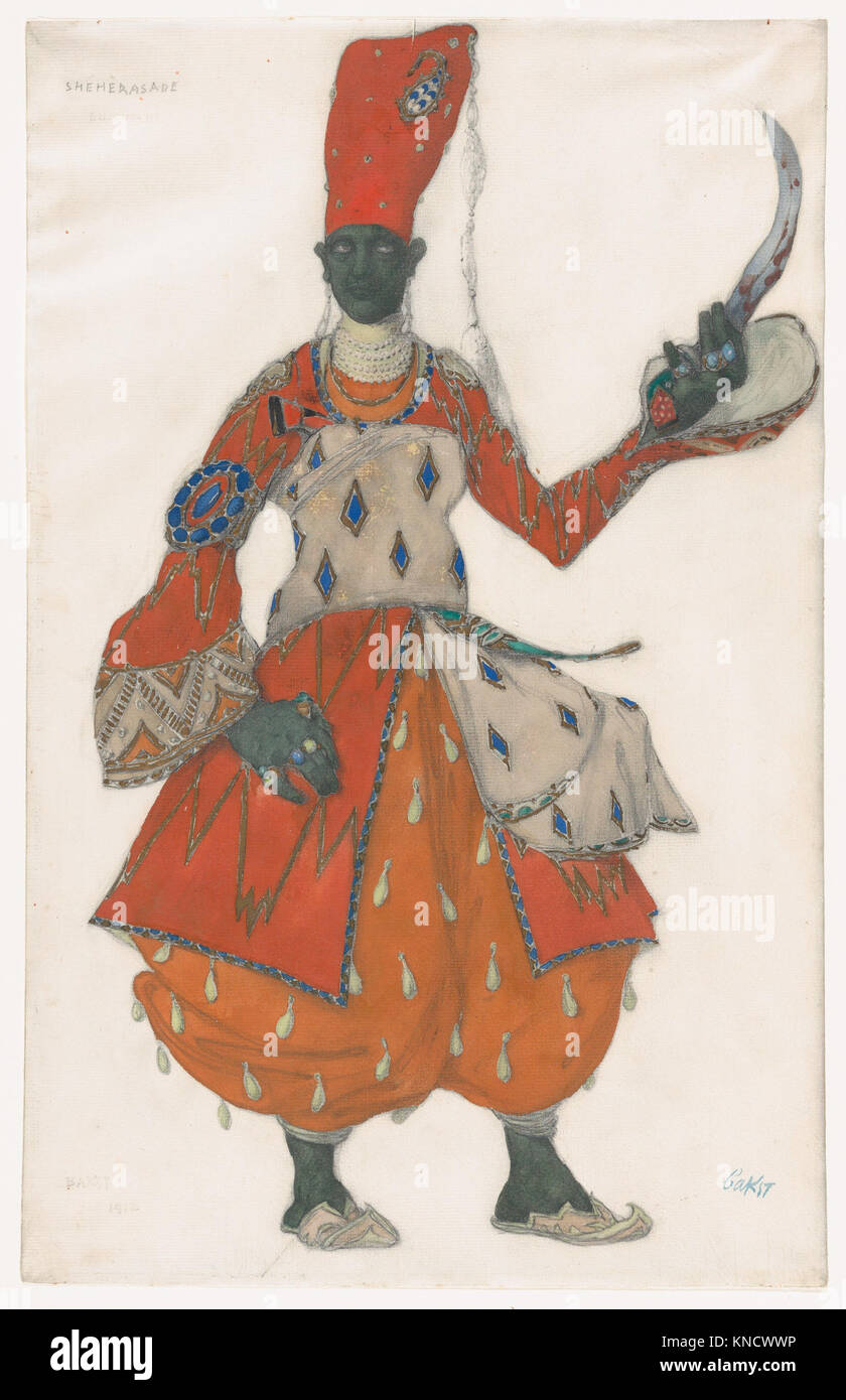 This costume design shows a eunuch character from Scheherazade ...