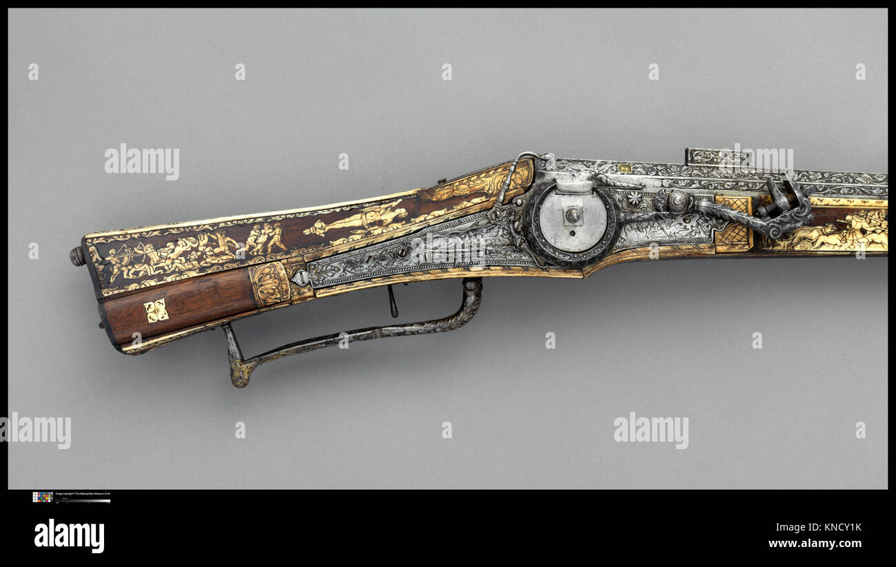 This combination wheellock and matchlock gun showcases the merging of ...