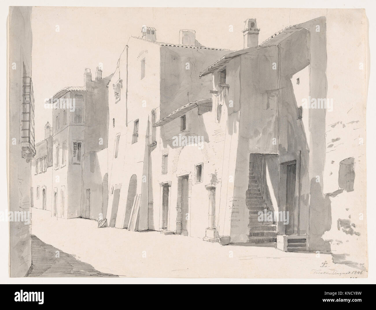 A Sunny Street at Tivoli, drawing by Thorald Læssøe (1816-1878 Stock ...