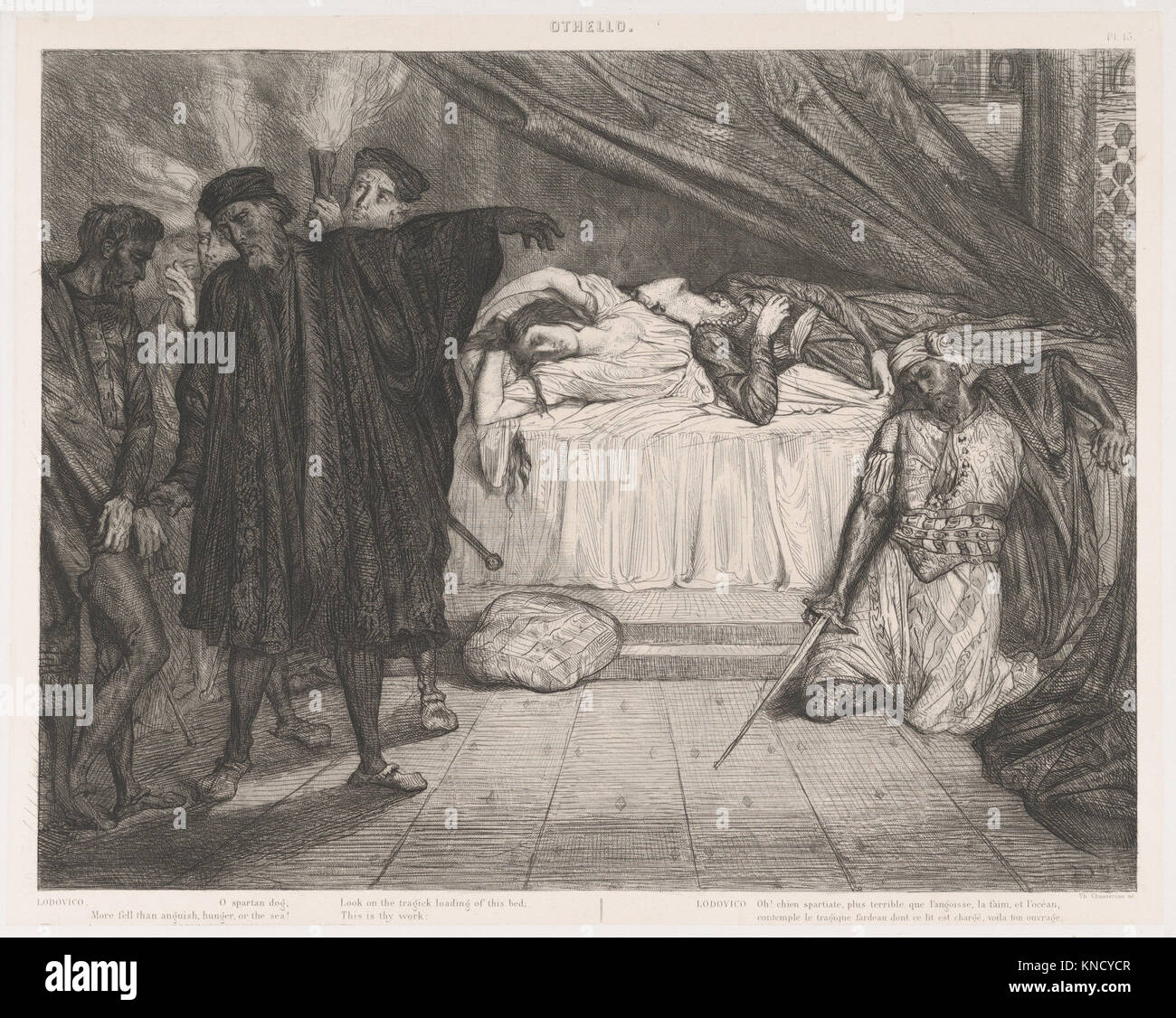 This plate, depicting a scene from Shakespeare's 'Othello,' portrays ...