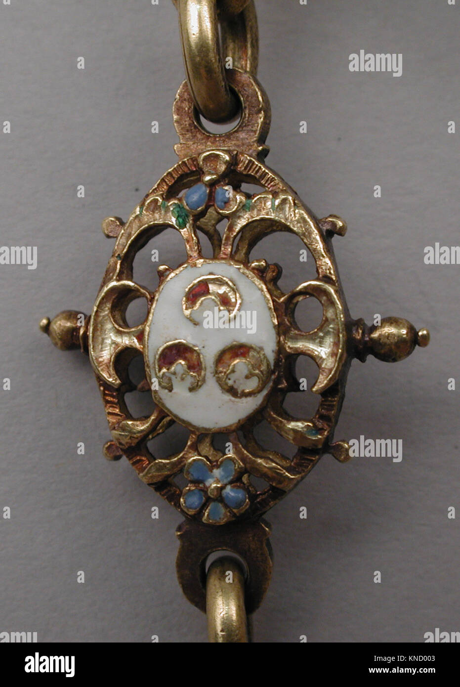 This heraldic chain is a ceremonial piece featuring a pendant badge ...