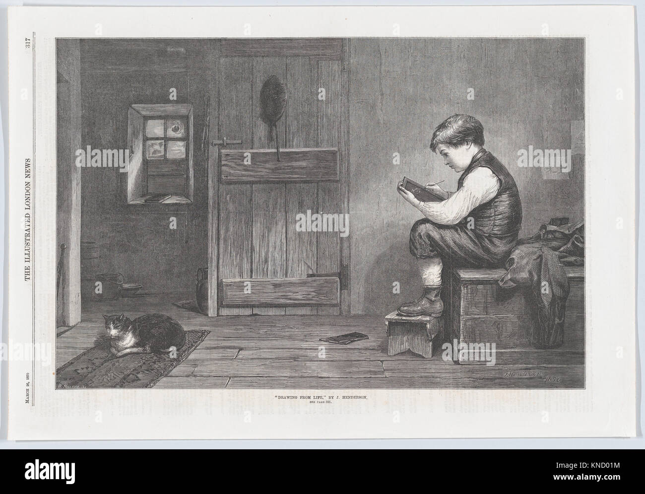 This drawing, featured in the Illustrated London News, presents a scene ...