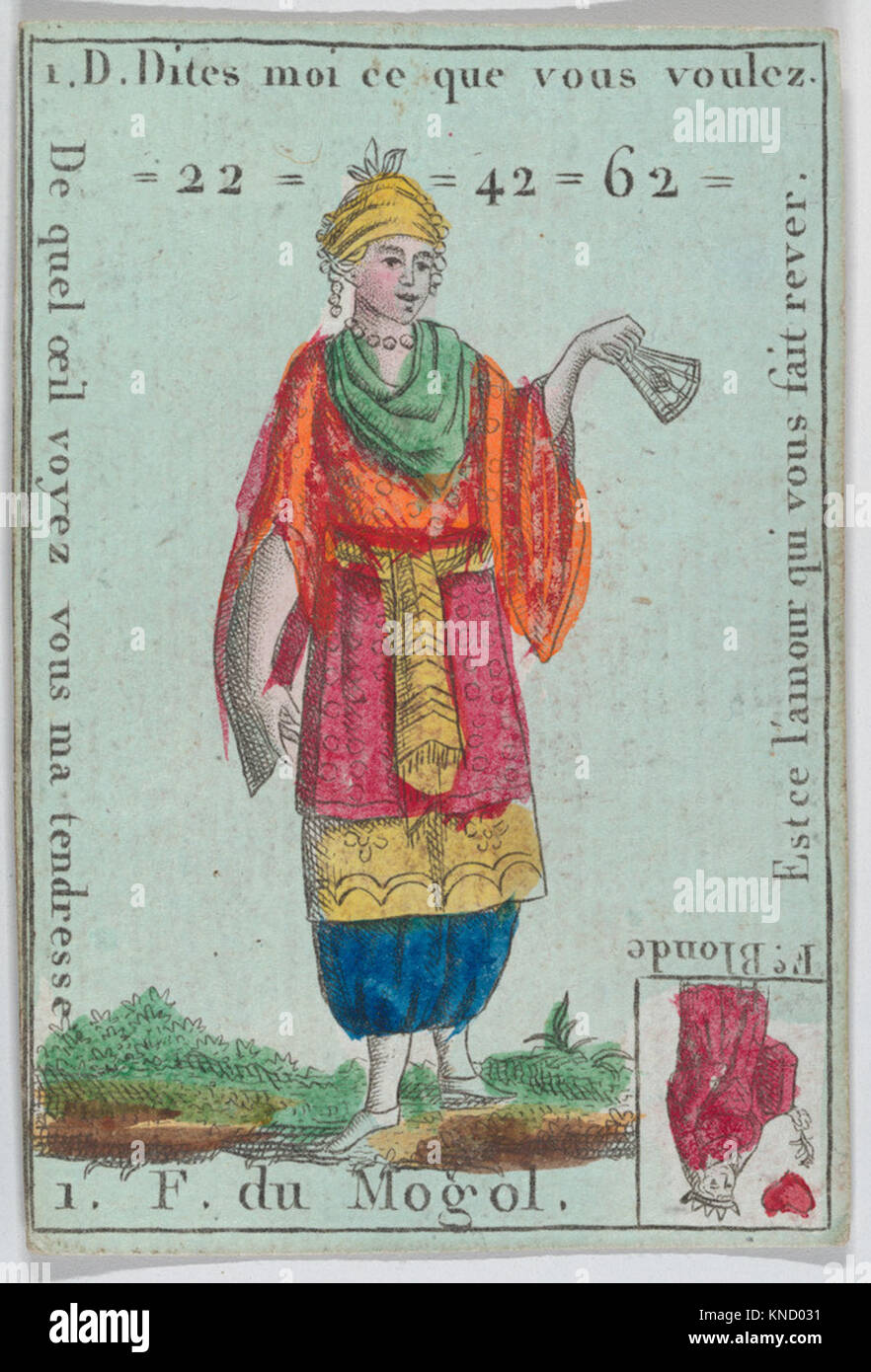 This card design, titled 'F. du Mogol,' is part of a series from the ...