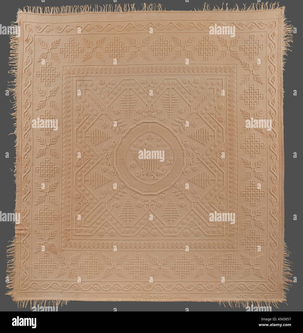 A Bolton-type counterpane from the MET collection, showcasing intricate ...